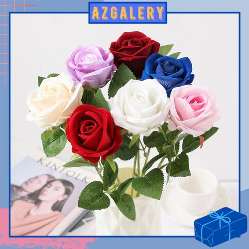 Promo Az Bunga Hias Mawar Tangkai Plastik Artificial Rose Ornamen ...
