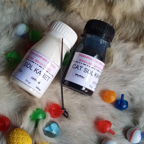 Jual Cat Karet Khusus Sol Sepatu Warna Warni - Cat Hitam+Kuas, 100 gr ...