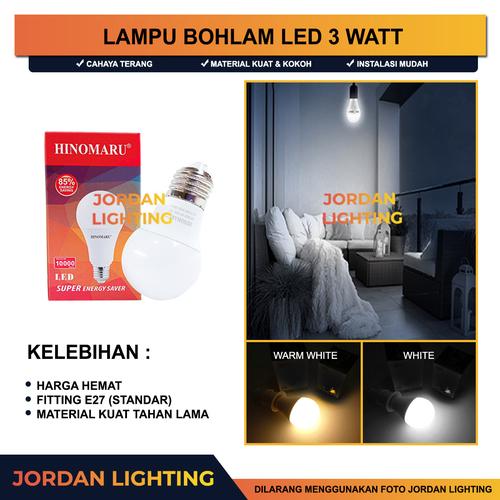 Jual Lampu Bohlam LED 3 Watt 3W Kuning Warm / White Putih SNI Garansi ...