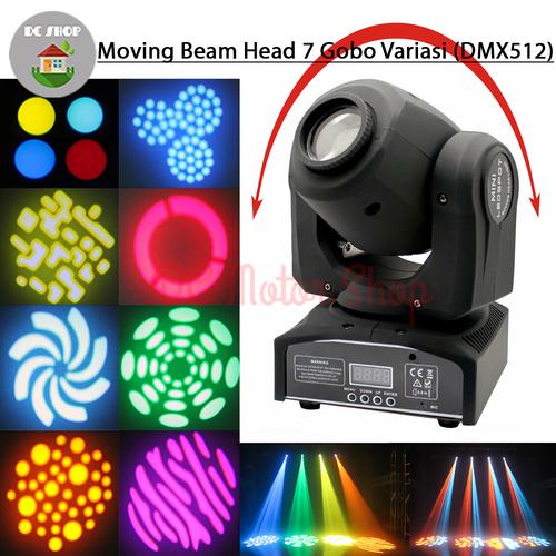 Jual Mini Beam Moving Head Moving Beam Lampu Panggung 7 Gobo Variasi ...