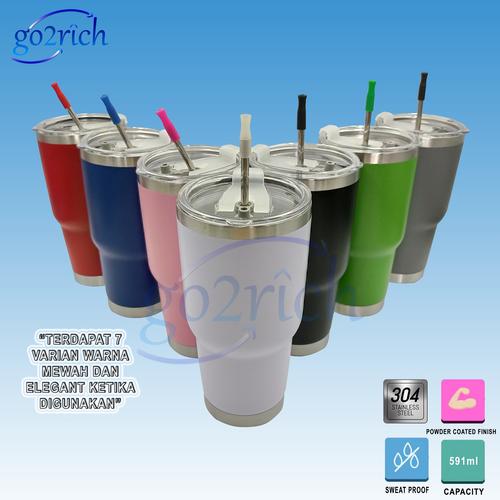 Jual Tumbler Stainless 304 Gelas Mug Termos Air Sedotan Stainless 30 oz ...