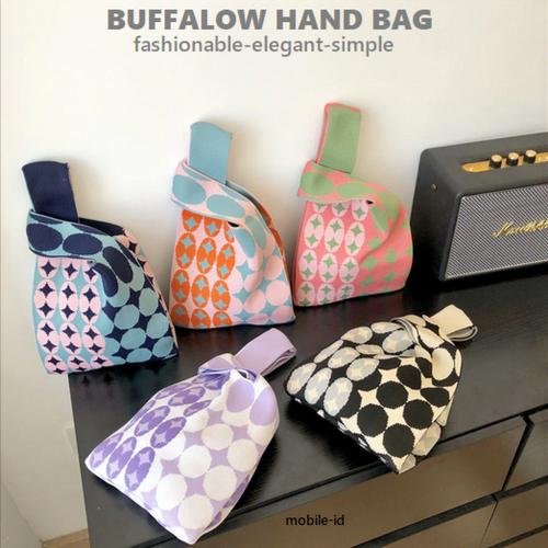 Promo Knitted Bag Tas Korea Rajut Motif Tas Buffalow Bangkok Hand Bag ...