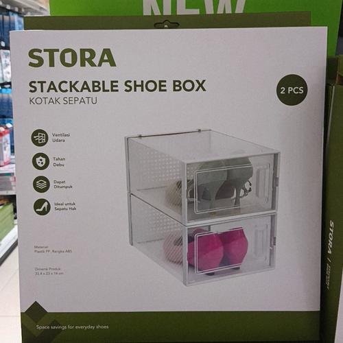 Jual Stora Stackable Shoe Box Women Series Kotak Sepatu Transparant ...