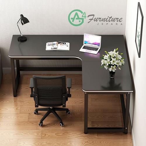 Jual Meja Kerja Sudut Minimalis Duco Hitam Jisu - Kab. Jepara - AG4 ...