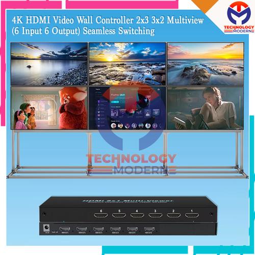 Jual 4K HDMI Video Wall Controller 2x3 3x2 Multiviewer (6 Input 6 ...
