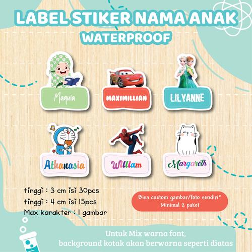Jual STIKER STICKER NAMA ANAK WATERPROOF CUSTOM [VERSI TULISAN BAWAH ...
