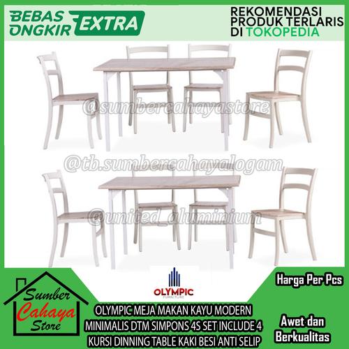 Jual MEJA MAKAN DINNER KAYU MODERN MINIMALIS OLYMPIC DTM SIMPONS 4S 1 ...