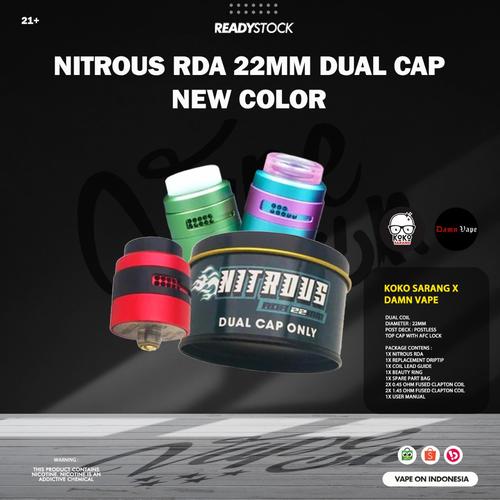 Jual NITROUS RDA DUAL CAP ONLY NEW COLOR BY DAMN VAPE X KOKO SARANG ...