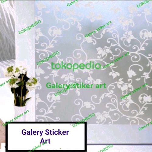 Jual Sticker Kaca Murah / Sandblast Motif Batik Bunga Ulir Putih ...