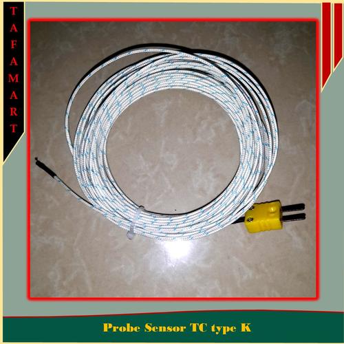 Jual thermocouple tipe K probe sensor model kabel fiberglass - kabel 2 ...