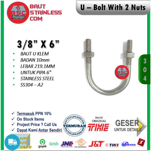 Jual Baut U-U Bolt Stainless SUS304 3/8 x 6 Inchi - Kab. Bekasi ...