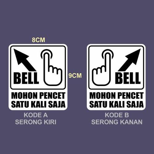 Promo Cutting Sticker Bell Rumah Tombol Pencet Satu Kali 8x9cm Lonceng ...