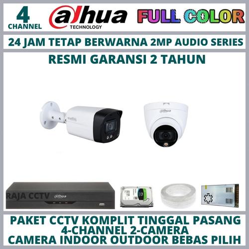Promo PAKET CCTV DAHUA 2MP COLORVU COLORFUL 4 CHANNEL 2 CAMERA KAMERA ...