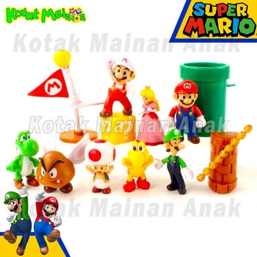 Jual Mainan Anak Super Mario Bros Figure Premium Set Complete Luigi ...