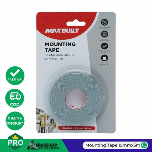 Jual Doubletape Dinding/Tembok/Mounting Tape/Kris/Maxbuilt Tape 19mm×5m ...