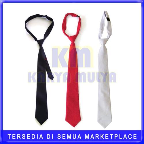 Jual Dasi Kerja - Dasi Atribut Seragam - Dasi Hitam Merah Putih Polos - KM - Hitam - Kab ...