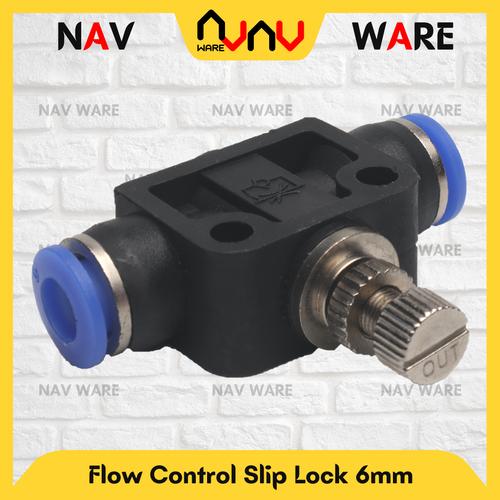Jual Fitting Pneumatic Flow Speed Control Slip Lock Selang PU 6mm - 6 ...