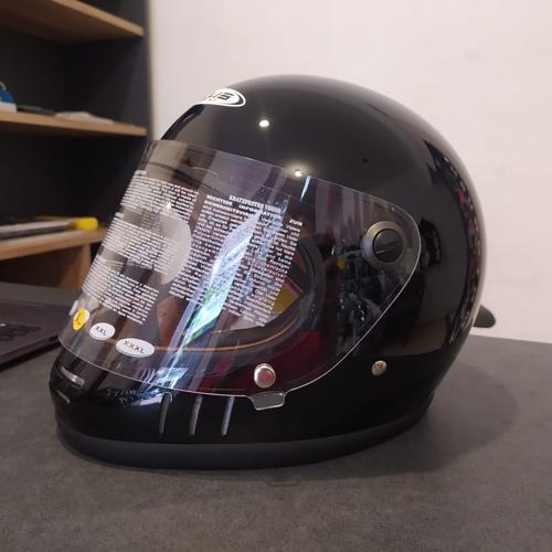 Jual ZEUS HELMET ZS816E VINTAGE BLACK GLOSS CLASSIC HELM RETRO ZEUS ZS ...