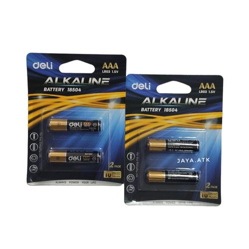 Jual BATERAI ALKALINE AAA 1.5V DELI 18504 ISI 2 BATU BATERAI KECIL ...