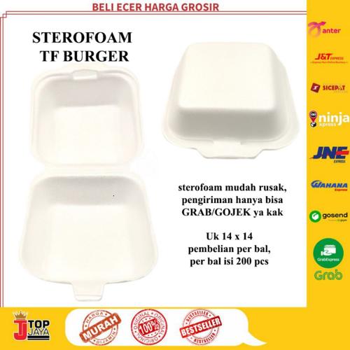Jual Sterofoam/Gabus makanan TF Burger 200 pcs GRAB/GOJEK ONLY ...
