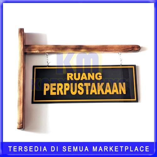Jual Papan Nama Akrilik Kayu Ruang Perpustakaan - Papan Nama Custom ...