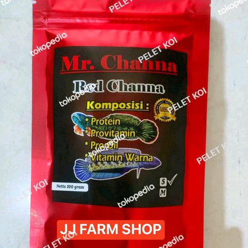 Jual pelet Mr Channa red merah 100gram pakan ikan Channa louhan koi koki - kemasan 50gram ...