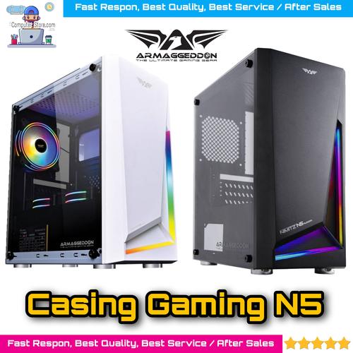 Jual Casing Gaming PC Armageddon Nimitz N5 Aurora Micro ATX M-Atx Resmi - White, Casing Only ...