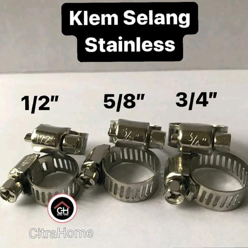 Jual Klem Selang/ Hose Clamp Stainless 1/2",5/8",3/4" - 1/2 inch - Kota ...