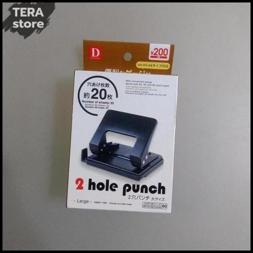 Jual daiso pelubang kertas ukuran besar 2 hole punch pembolong kertas ...