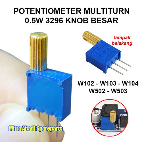 Jual Potentiometer POTENSIOMETER Trimmer Multiturn 0.5W 3296 KNOB BESAR ...