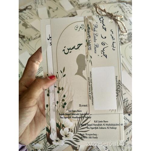 Jual undangan pernikahan islami hang tag arab unik kitab kuning murah ...