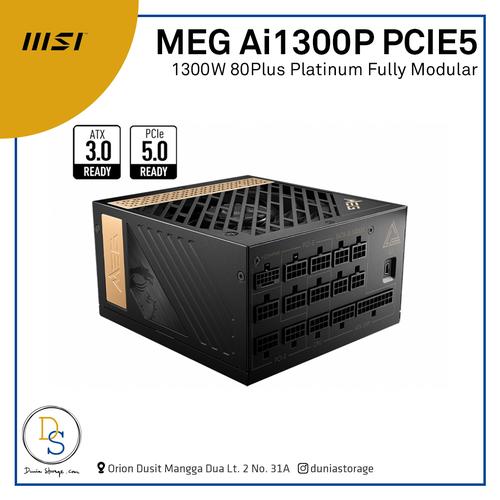 Promo MSI MEG Ai1300P PCIE5 1300W | PSU 80+ PLATINUM Full Modular PCIe ...