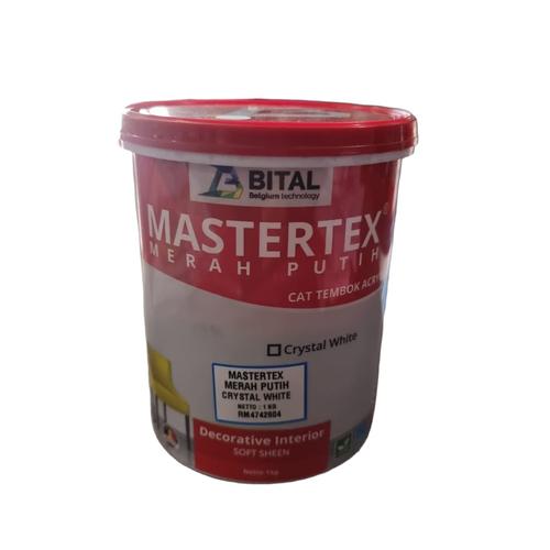 Jual bital mastertex merah putih cat tembok interiot putih 3.5 kg ...