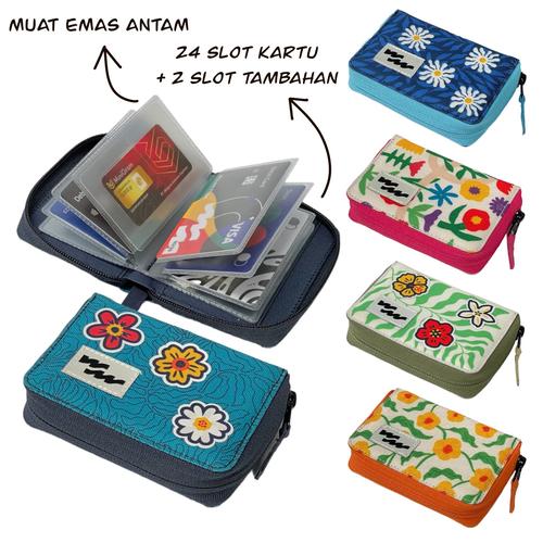Promo Dompet Kartu Resleting Card Holder Mini Mika ATM Emas Antam 24 ...