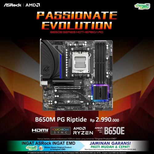 Jual MOTHERBOARD ASROCK B650M PG Riptide | Motherboard AMD B650 Ryzen ...