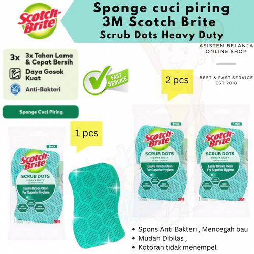 Jual Spon cuci piring Scotch Brite 3M Scrub Dots Heavy Duty Spons Sabut ...