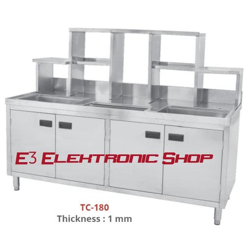 Promo Getra Bubble Tea Cabinet TC-180 Meja Stainless TC180 Cabinet ...
