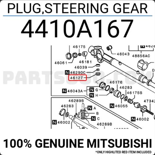 Jual BAUT STEERING GEAR TRITON PAJERO 4410A167 MITSUBISHI ORIGINAL PLUG ...