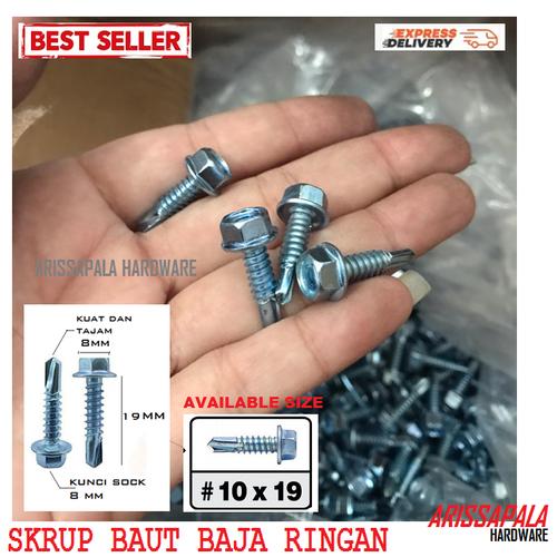 Jual BAUT BAJA RINGAN SKRUP BAJA RINGAN ROOFING SEKRUP DRILLING 10X19 ...