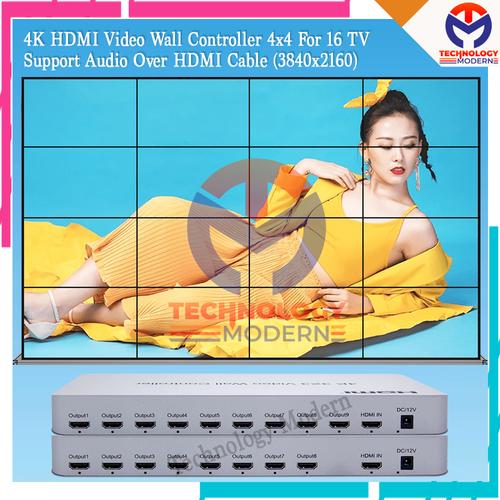 Jual 4K HDMI Video Wall Controller 4x4 For 16 TV Support Audio ...