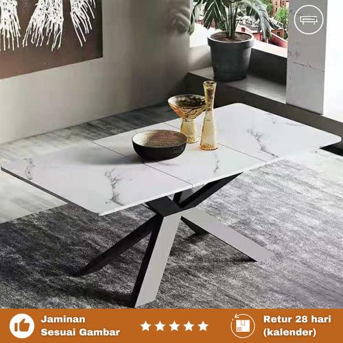 Jual Set Meja Makan Besi Marmer Asli Kursi Minimalis - Dining Table Set ...