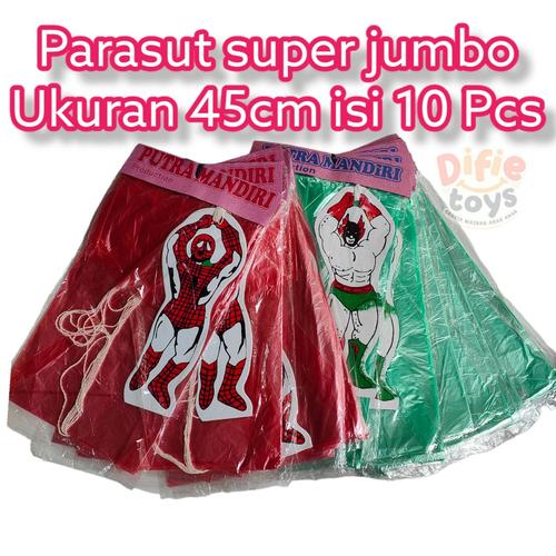 Jual 10 pcs mainan parasut super jumbo 45 cm. Mainan terjun payung ...