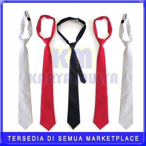 Jual Dasi Kerja - Dasi Atribut Seragam - Dasi Hitam Merah Putih Polos - KM - Hitam - Kab ...