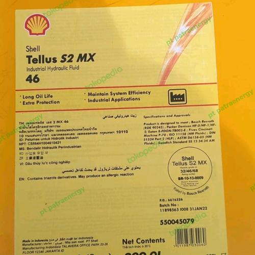 Jual Oli Hidrolik SHELL TELLUS S2 MX 46 - Jakarta Timur - ptpatraenergy ...