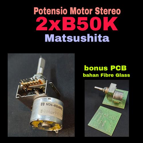 Jual Potensio 2xB50K Stereo Motorized Potentiometer ori Matsushita ...