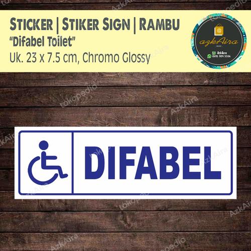 Jual Sticker Stiker Sign Rambu Toilet Difabel - Uk. 23x7.5 cm - Kab ...
