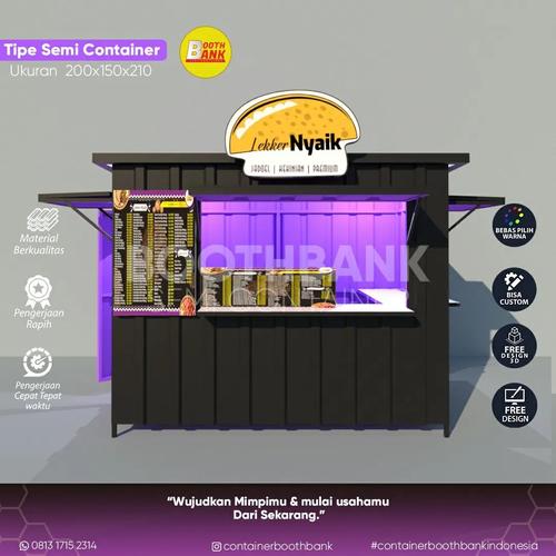 Jual Gerobak Semi Container Ukuran 200 x 150 Untuk Jualan Lekker/Burger ...