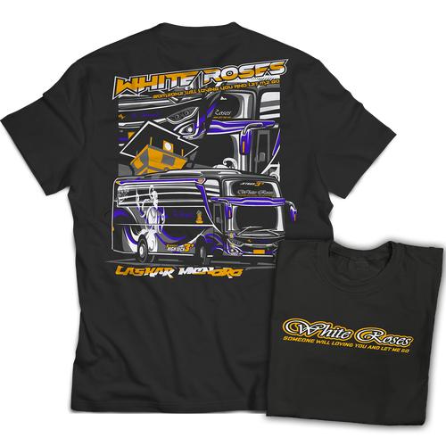 Jual KAOS PRIA BUS PO HARYANTO LASKAR MENORO WHITE ROSES - Hitam, M ...