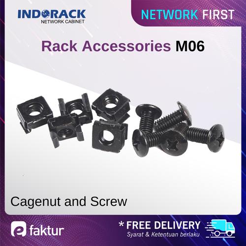 Jual M06 Indorack Accesories Cage Nut And Screw Baut Rack Rak Server 19 ...