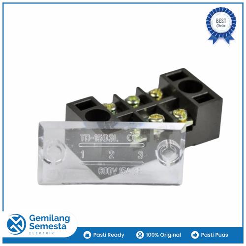 Jual Terminal blok 15A 3P Terminal Block 3 Pole 15 Ampere TB1503 - Kab ...